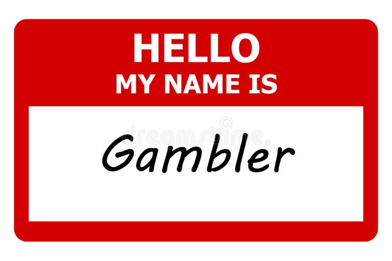 Hello My Name is Gambler Tag on White Stock Illustration - Illustration ...