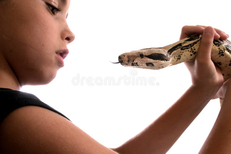 Child Snake-Charmer stock image. Image of grab, isolate - 918931