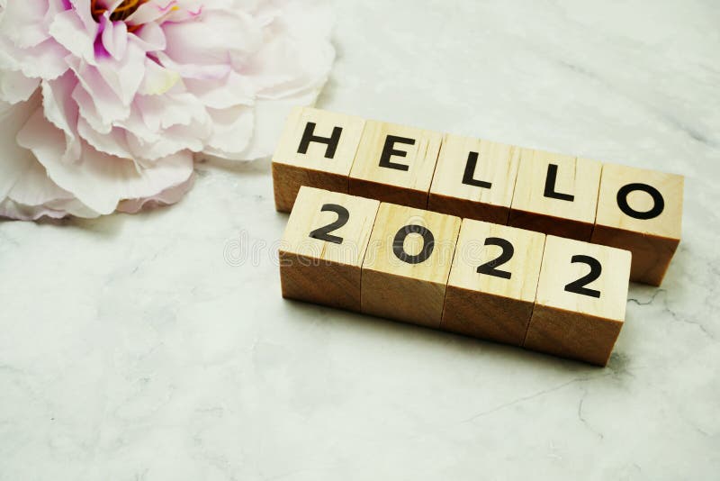 Hello 2022 Alphabet Letters on Marble Background Stock Photo - Image of ...
