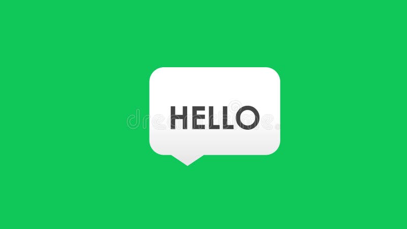 Hello Animation. Bubble Speech with a Greeting on a White Background ...