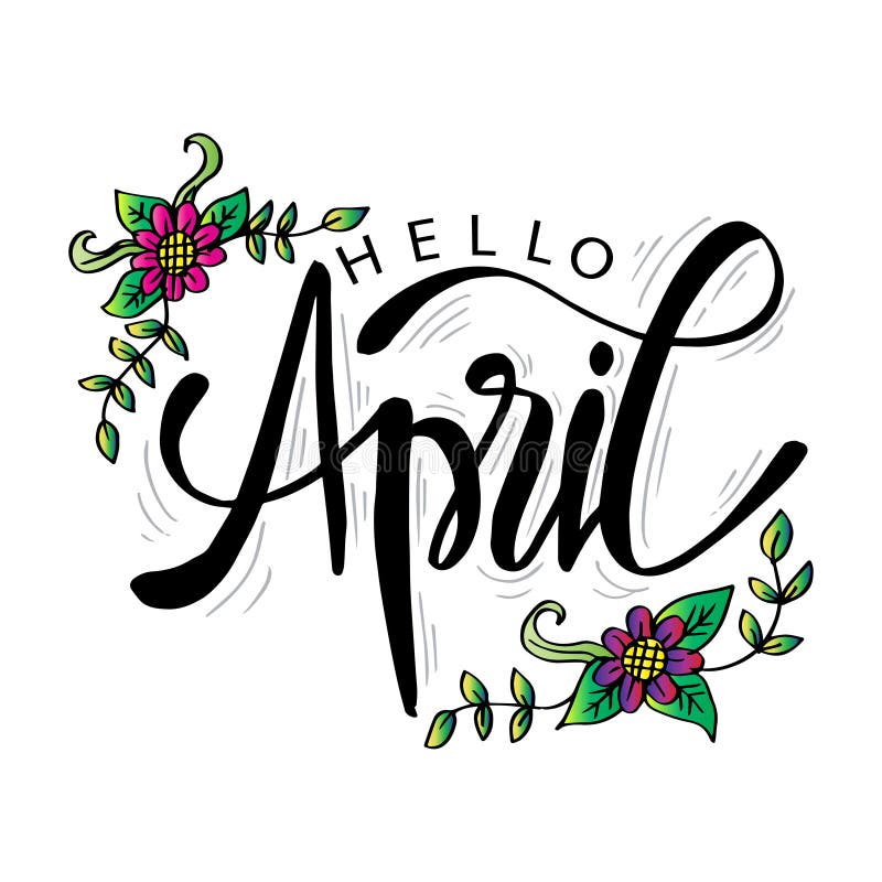 Hello april stock illustration. Illustration of leaf - 87907984
