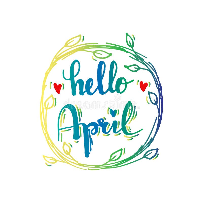 Hello april stock illustration. Illustration of card - 89438328