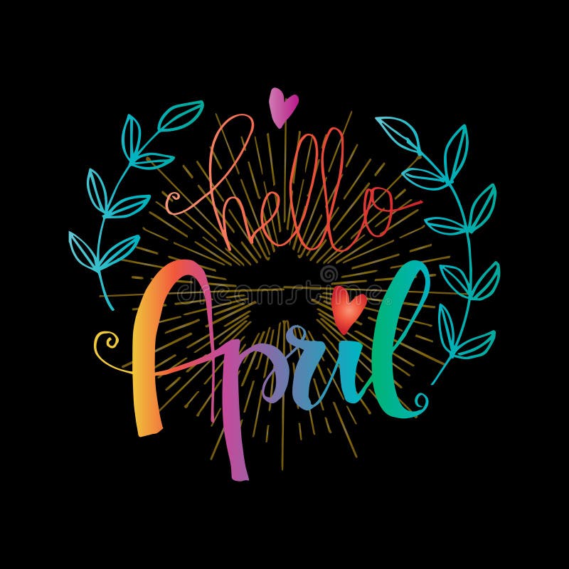 Hello april stock illustration. Illustration of natural - 87907879