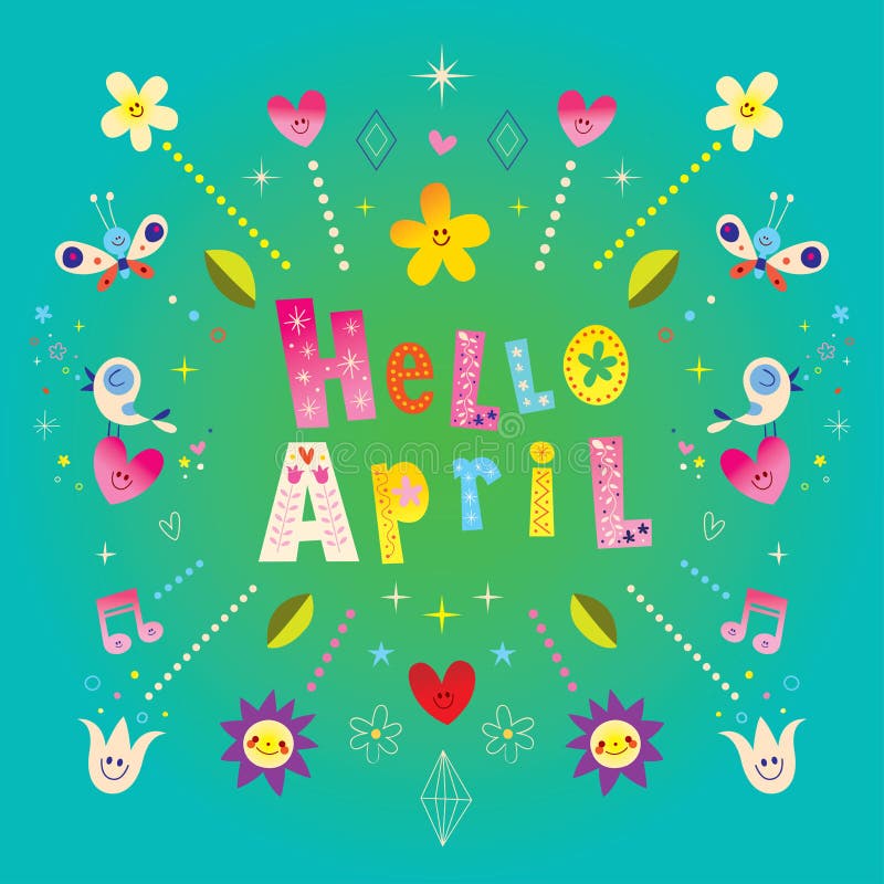 Hello april banner stock vector. Illustration of pattern - 160119109