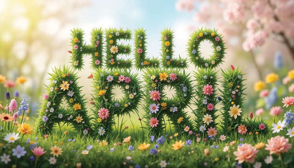 Hello April , Spring is Here Stock Illustration - Illustration of leaf ...