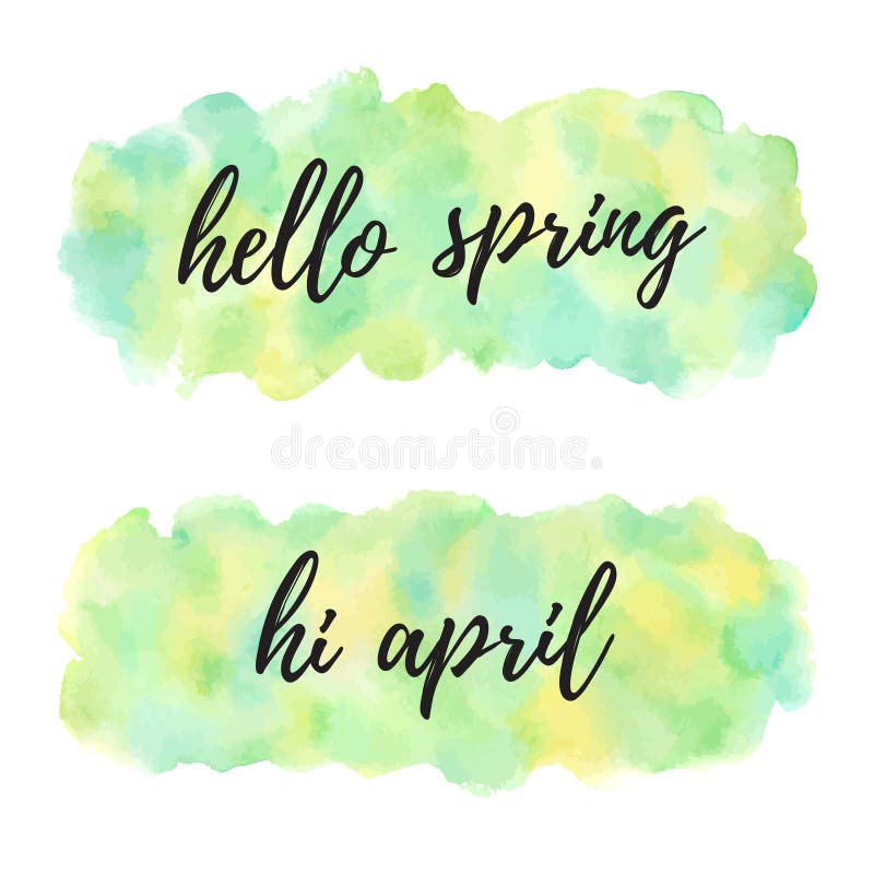 Watercolour Hello April Stock Illustrations – 14 Watercolour Hello ...