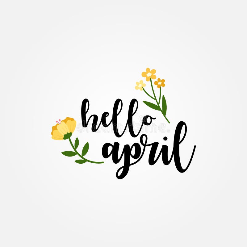 Hello April Vector Design for Banner or Background Stock Vector ...