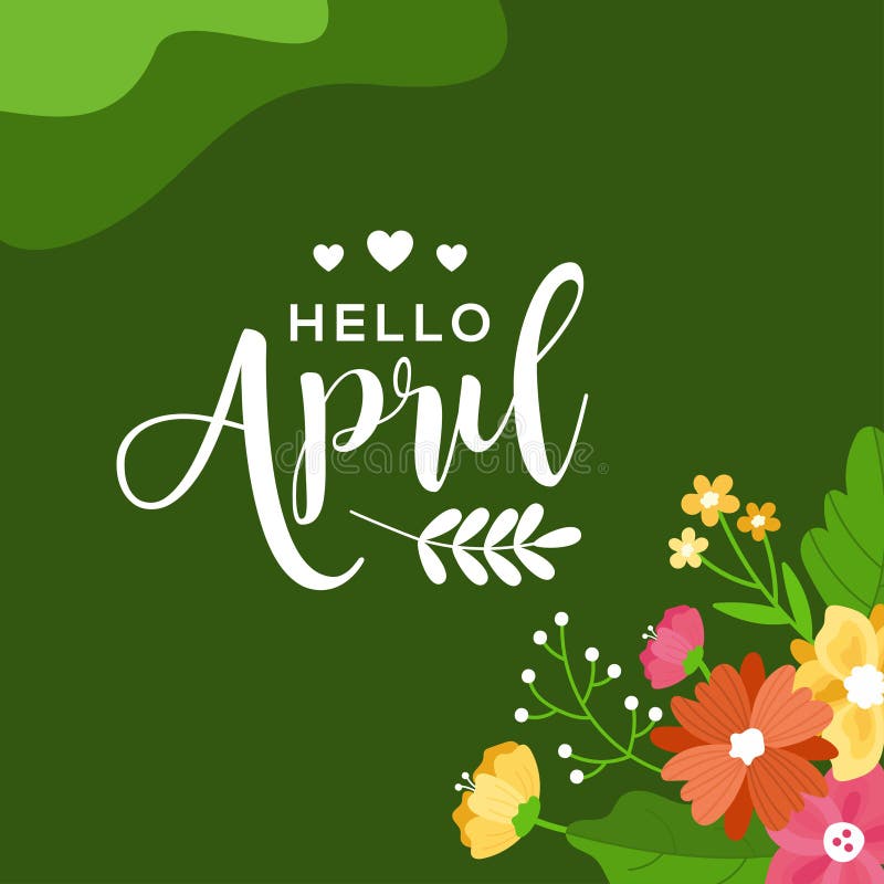Hello April Vector Design for Banner or Background Stock Vector ...