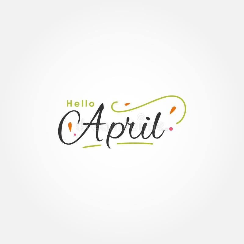 Hello April Vector Design for Banner or Background Stock Vector ...