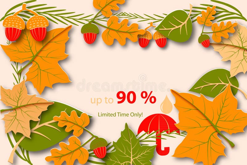 Hello Autumn Ad for Sale. Example Layout Fall Design Template for a ...