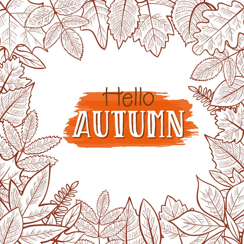 Hello autumn borders stock vector. Illustration of botanical - 97522168