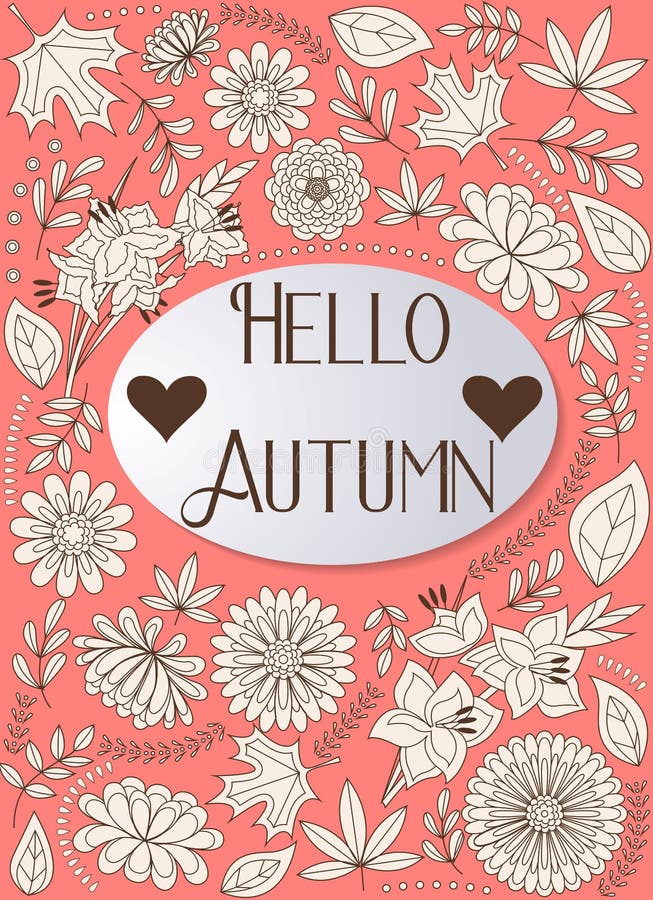 Hello Autumn Background Orange Stock Vector - Illustration of ...