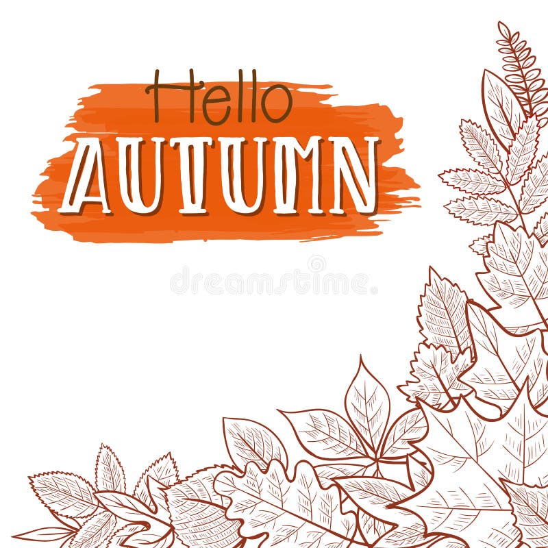 Hello autumn borders stock vector. Illustration of botanical - 97522168