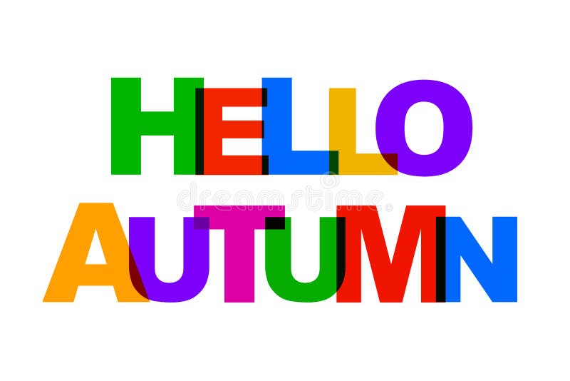 Hello Autumn Colorful Overlapping Letters Icon â€“ Vector Stock ...