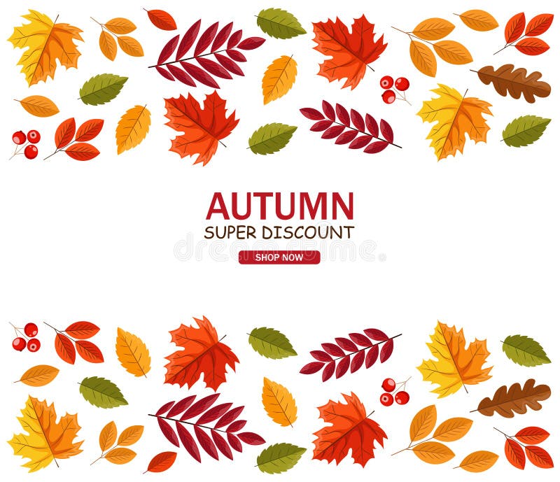 Hello Autumn, Fall Leaves Flat, Colorful Leaves Isolated Set, Autumn ...