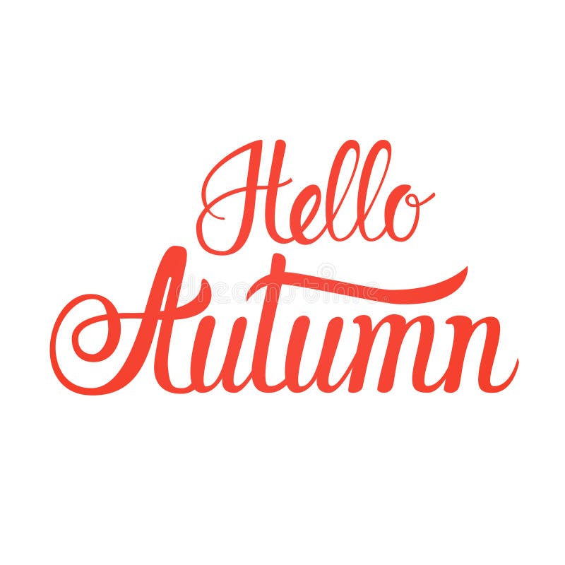 Hello Autumn Fall Text Banner Over White Background Stock Vector ...