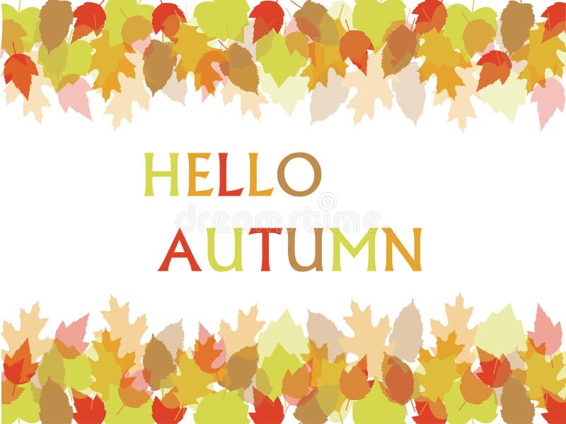 Hello autumn fall writing stock vector. Illustration of banner - 99341544