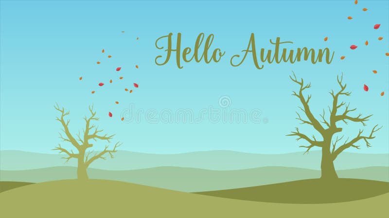 Hello Autumn with Landscape Fall Leaves Animation Stock Footage - Video ...