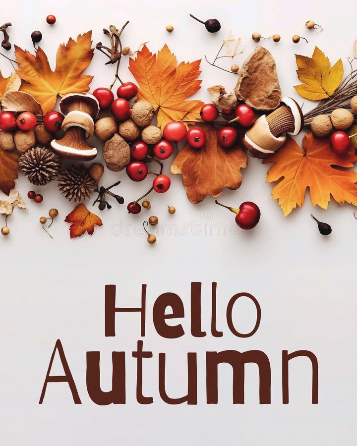 Hello Autumn Poster Design for Social Media, Template Banner Stock ...