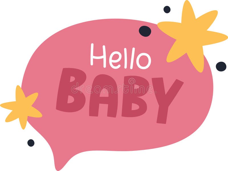 Hello Baby Badge stock vector. Illustration of badge - 309786090