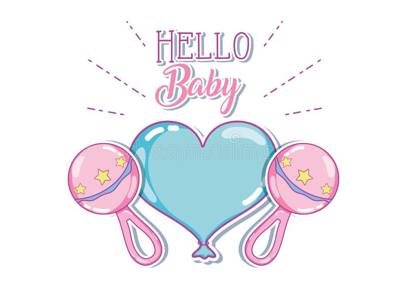 Hello baby card stock vector. Illustration of greeting - 112303040