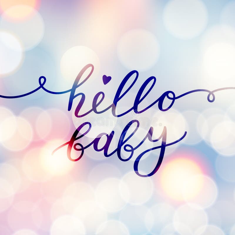 Hello baby lettering stock illustration. Illustration of banner - 102754792