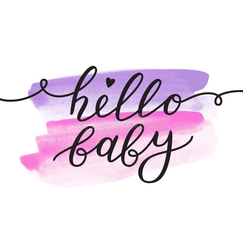Hello baby lettering stock illustration. Illustration of banner - 102754792