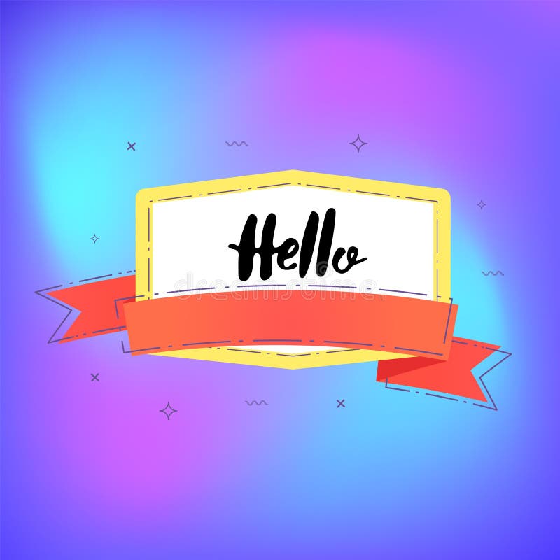 Hello Banner. Vector Illustration. Stock Vector - Illustration of ...
