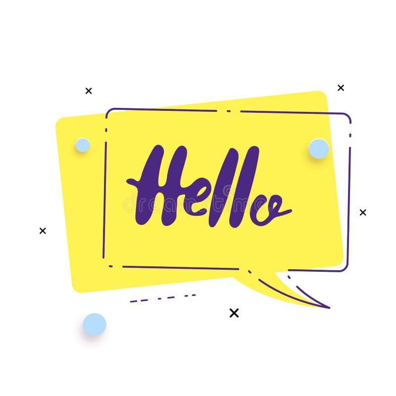 Hello Banner. Vector Illustration. Stock Vector - Illustration of ...