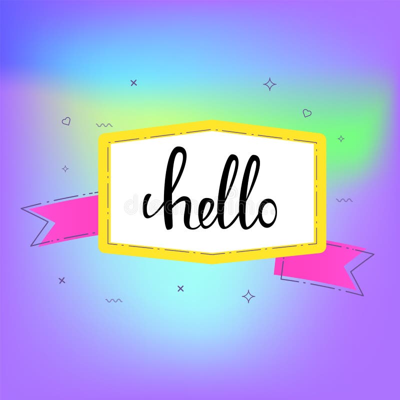 Hello Banner. Vector Illustration. Stock Vector - Illustration of ...