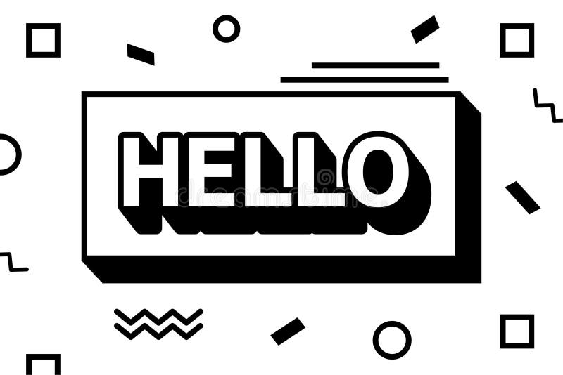 Hello, Banner, Poster Concept, Bubble Speech, Geometric, Black and ...