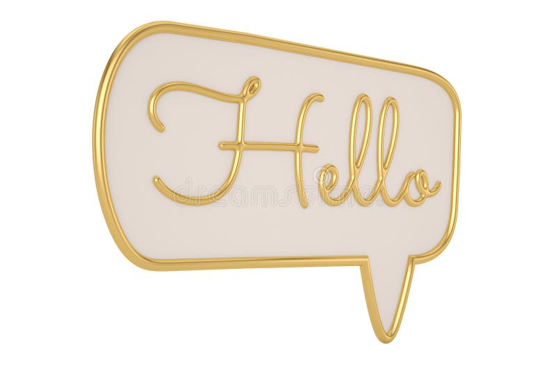 Hello. Banner, Speech Bubble, Poster and Sticker Concept, 3D Style with ...