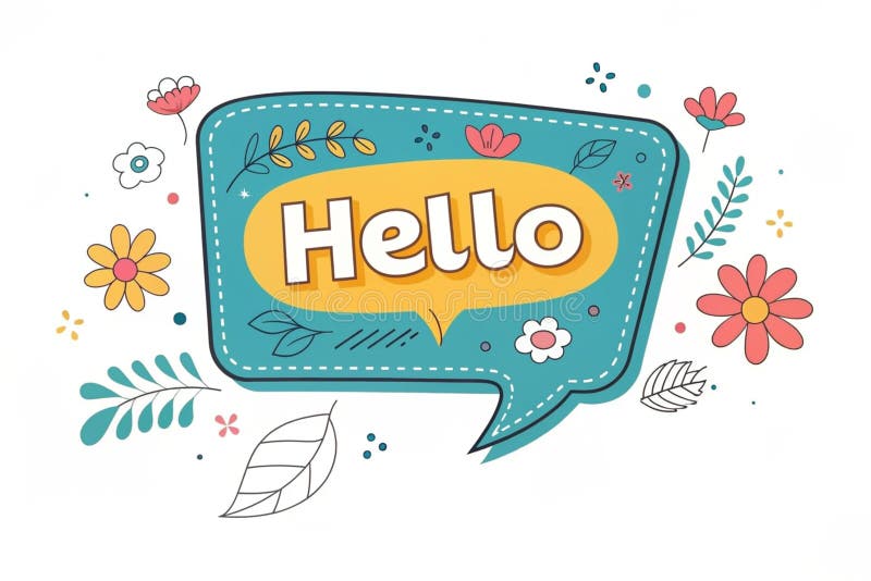 Hello Banner, Speech Bubble, Poster and Sticker - Generated by Ai Stock ...