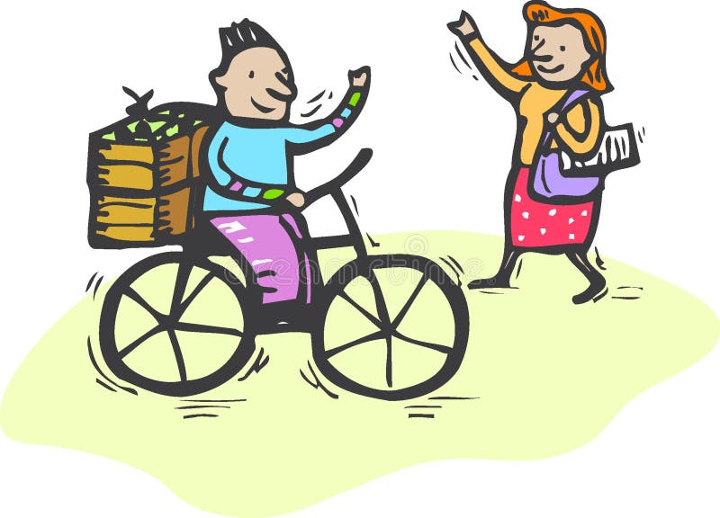 Hello in bike stock vector. Illustration of messenger - 1868880