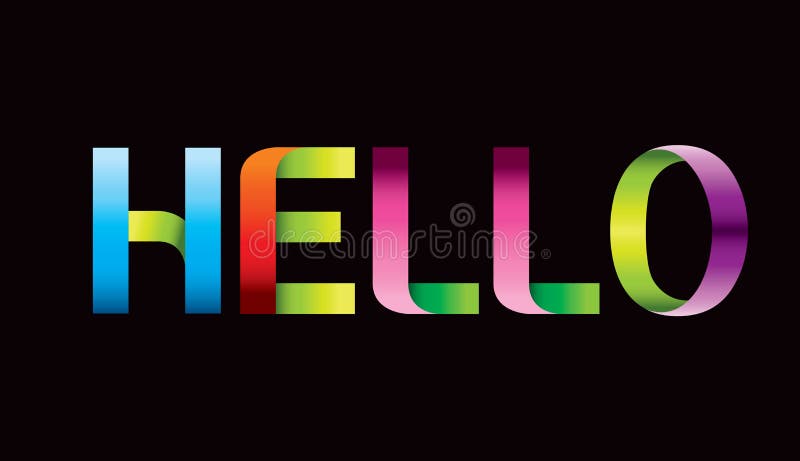 Hello Black Lettering Text on White Background. Handwritten Simple ...