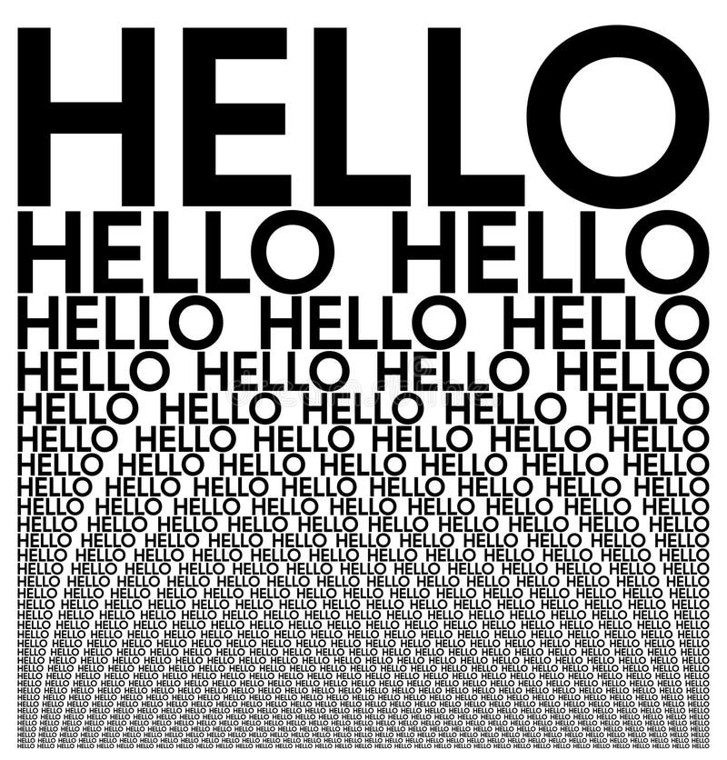 Hello Black and White Background Composed of Big Amount of Decreased ...