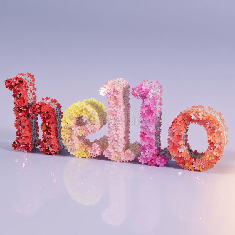 Hello Blooming Spring Flowers Stock Illustration - Illustration of ...