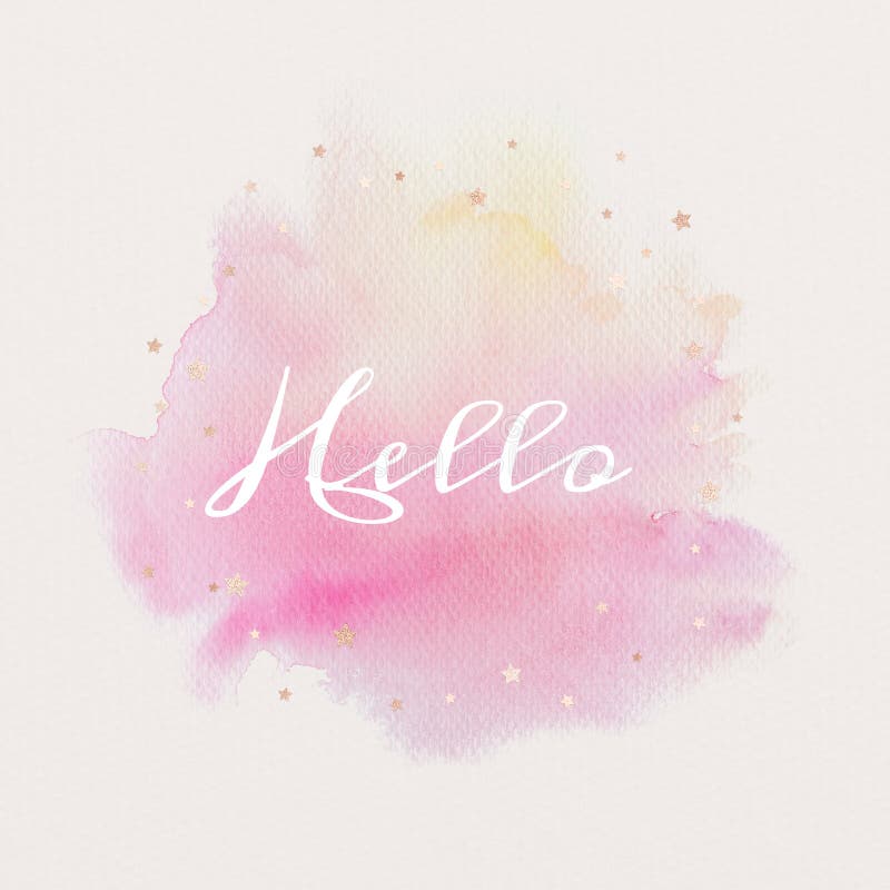 Hello Calligraphy On Gradient Pink Stock Illustration - Illustration of ...