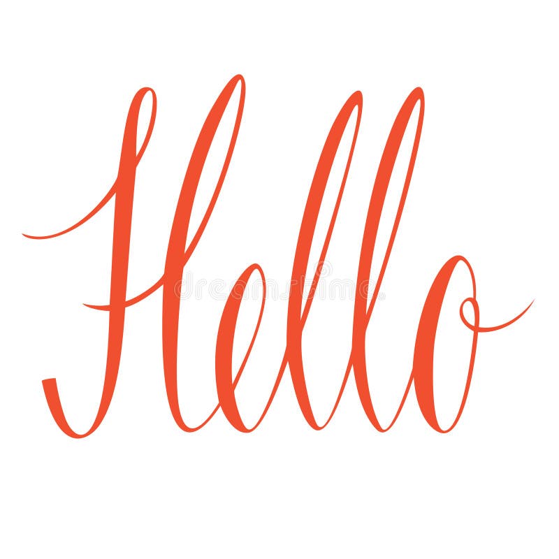 Hello Calligraphy Lettering with Colorful Confetti. Hand Drawn ...