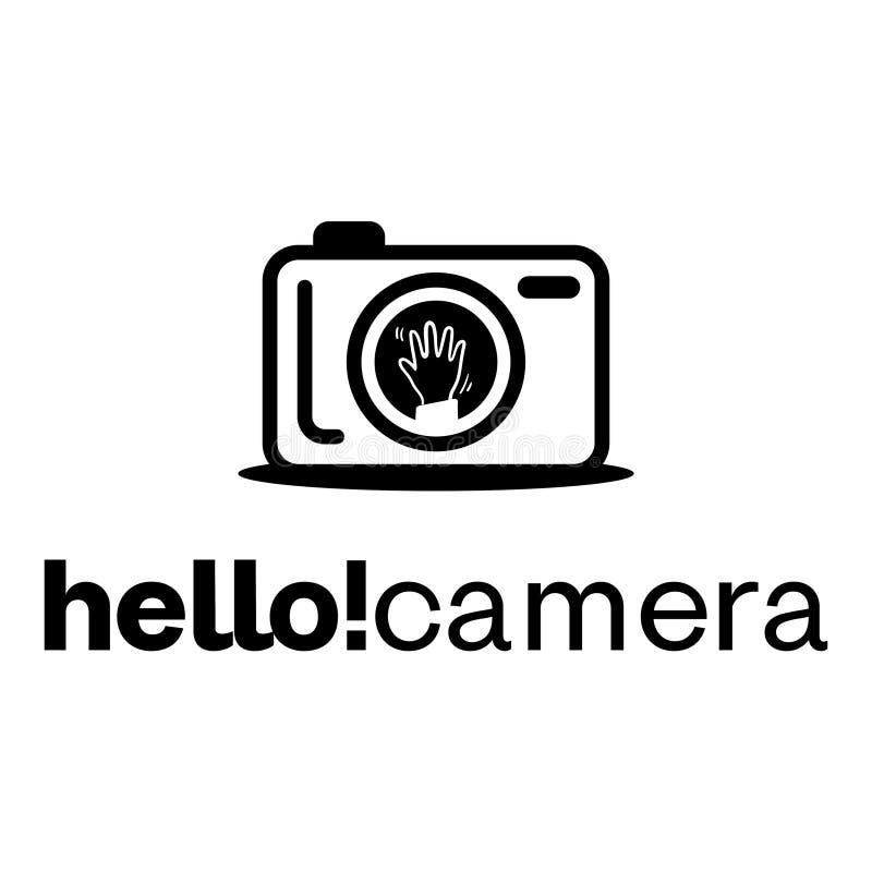 Hello Camera Minimalist Flat Logo Design Stock Vector - Illustration of ...