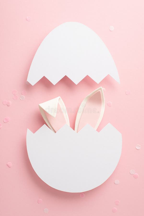 Hello Chic Easter Theme Snapshot. Overhead Vertical Shot of Bunny Ears ...