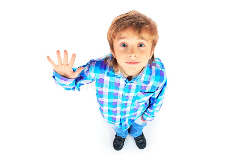 Hello child stock image. Image of full, clothes, modern - 28590539