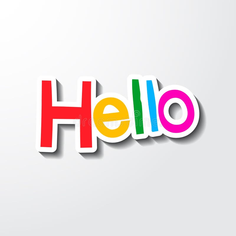 Hello Colorful Doodle Speech Bubbles Vector Lettering. English, French ...