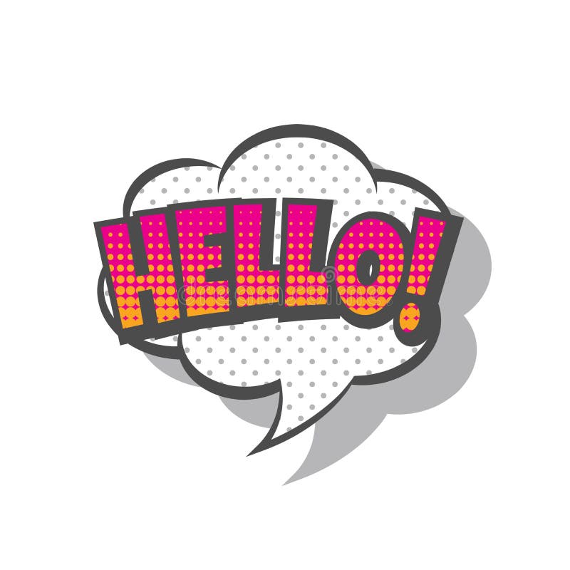 Hello Comic Cartoon Text Lettering Stock Vector - Illustration of ...