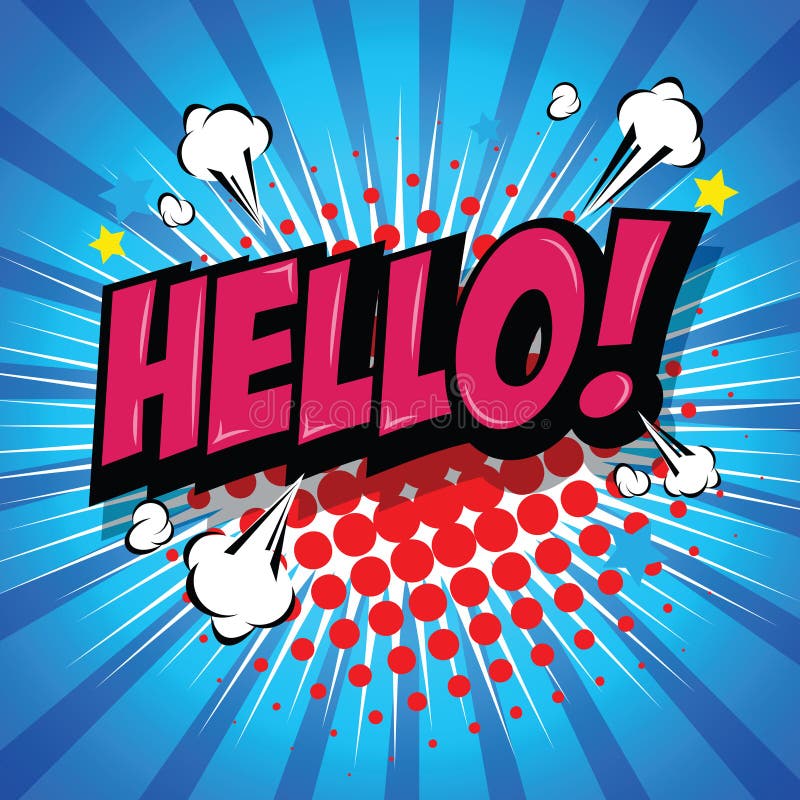 Hello !- Comic Speech Bubble. Vector Eps 10 Stock Vector - Illustration ...