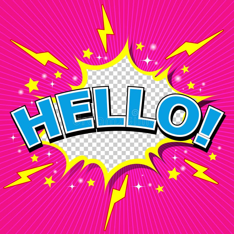 Hello ! - Comic Speech Bubble, Cartoon Stock Vector - Image: 42808497