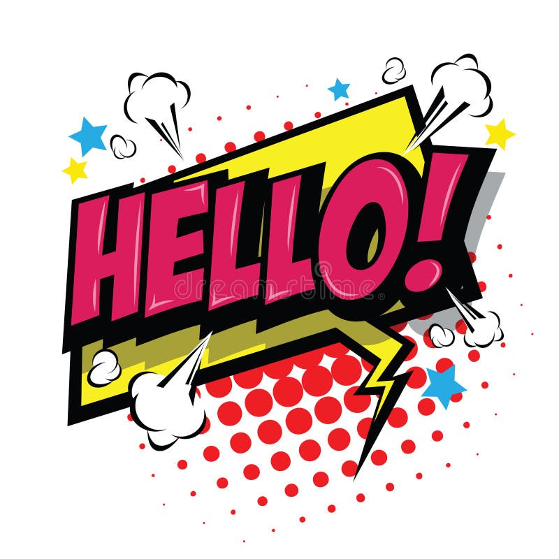 Hello !- Comic Speech Bubble. Vector Eps 10 Stock Vector - Illustration ...