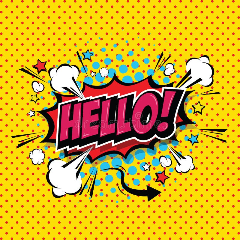 Hello !- Comic Speech Bubble. Vector Eps 10 Stock Vector - Illustration ...