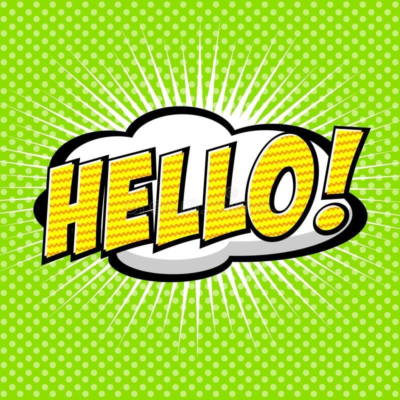 Hello ! - Comic Speech Bubble, Cartoon Stock Vector - Illustration of ...