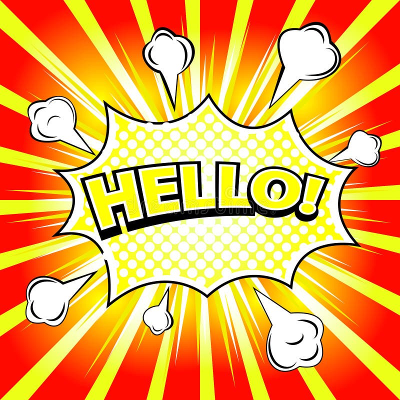 HELLO! Comic Speech Bubble, Cartoon. Stock Vector - Illustration of ...